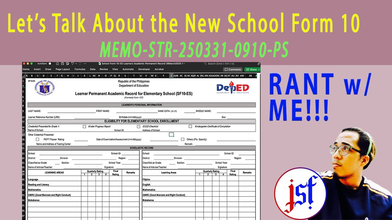 All About the NEW School Form 10 (SF10) for SY 2024-2025 - YouTube