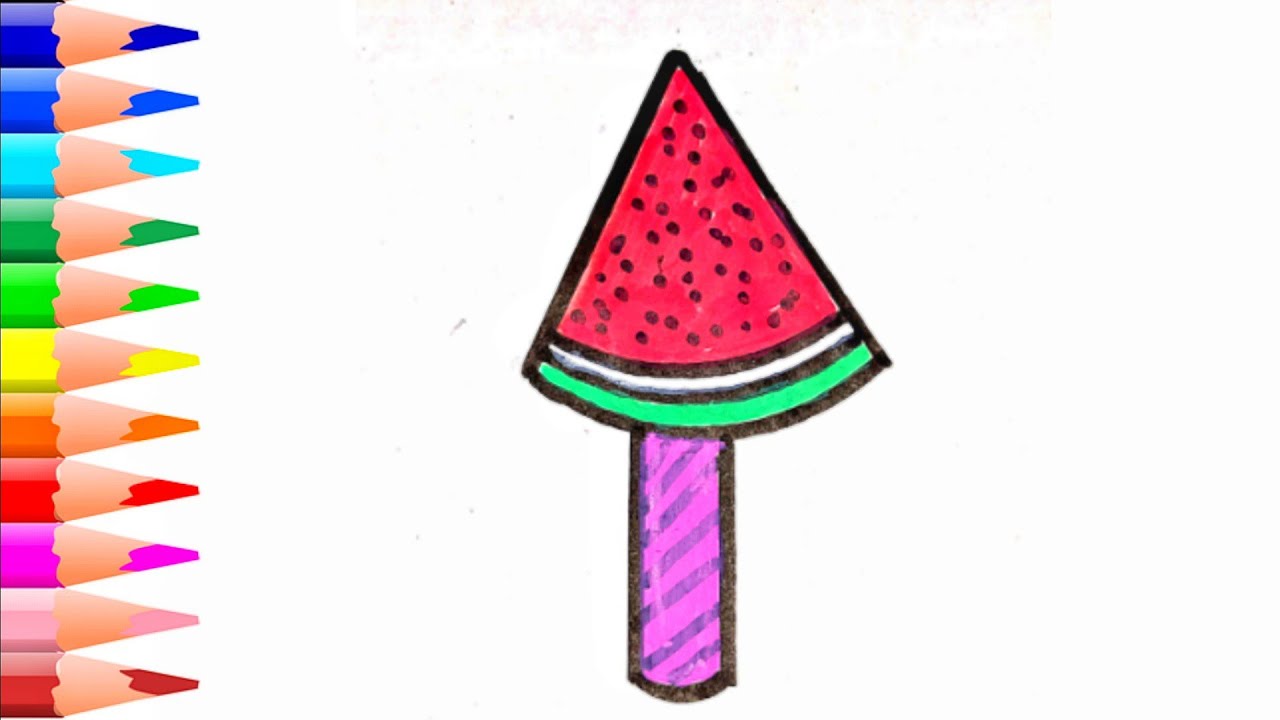 How to draw watermelon ice cream | simple step by step easy | art for ...