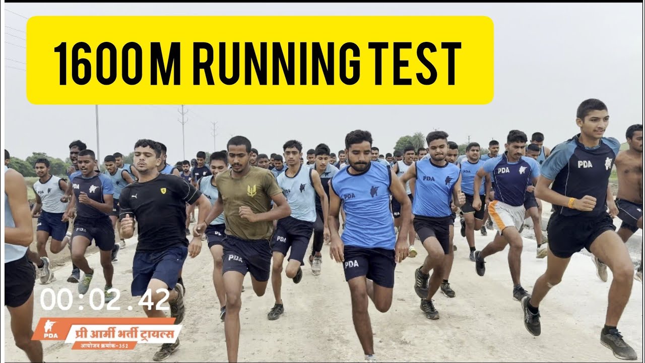 Indian army agniveer running test। 1600 M running test 🔥 🪖 - YouTube