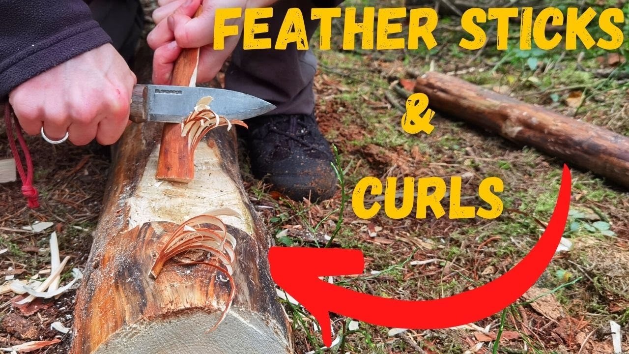 How to make Feather sticks | wood curls for a fire | fire starting ...