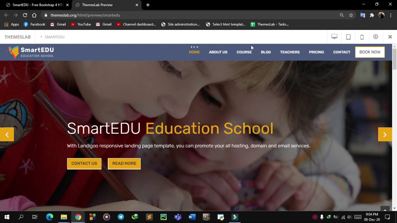 SmartEDU : Free Bootstrap 4 HTML5 Education Website Template - YouTube