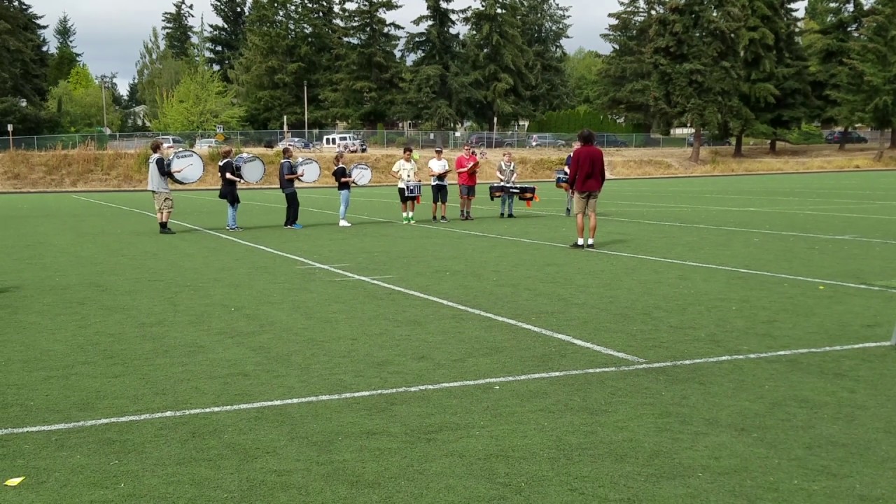 Drumline bandcamp marching practice - YouTube