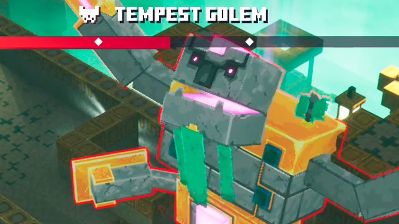 Minecraft Dungeons Howling Peaks - Tempest Golem Boss Fight - YouTube