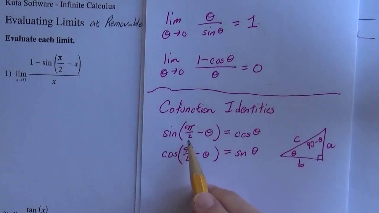 Kutasoftware Evaluating Limits at Removable Discontinuities with Trig ...