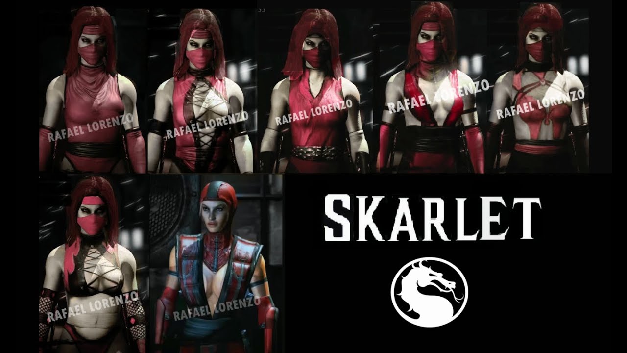 Mortal Kombat X ALL SKARLET MKX Costume Skin PC MOD - YouTube