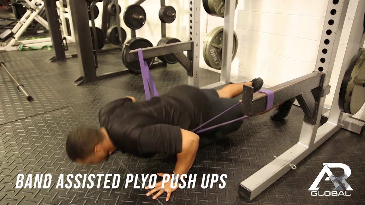 Band Assisted Plyo Push Ups - YouTube