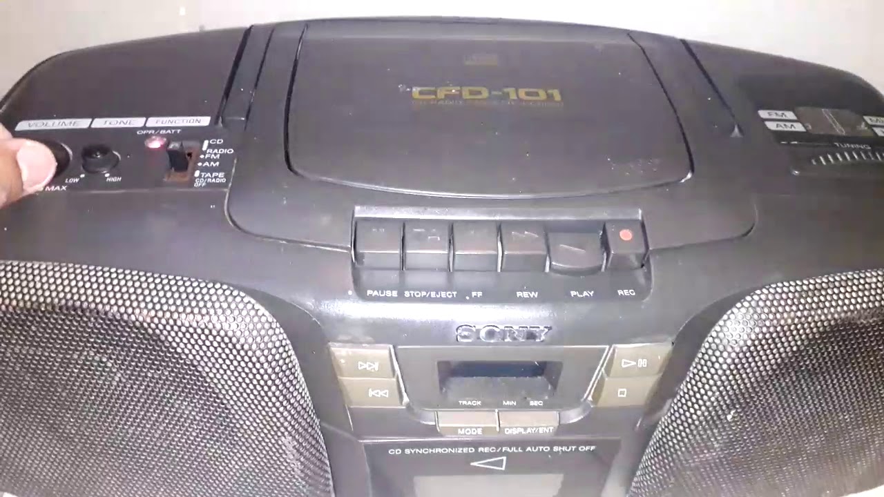 SONY CFD-101 CD,RADIO,TAPE CASSETE RECORDER - YouTube