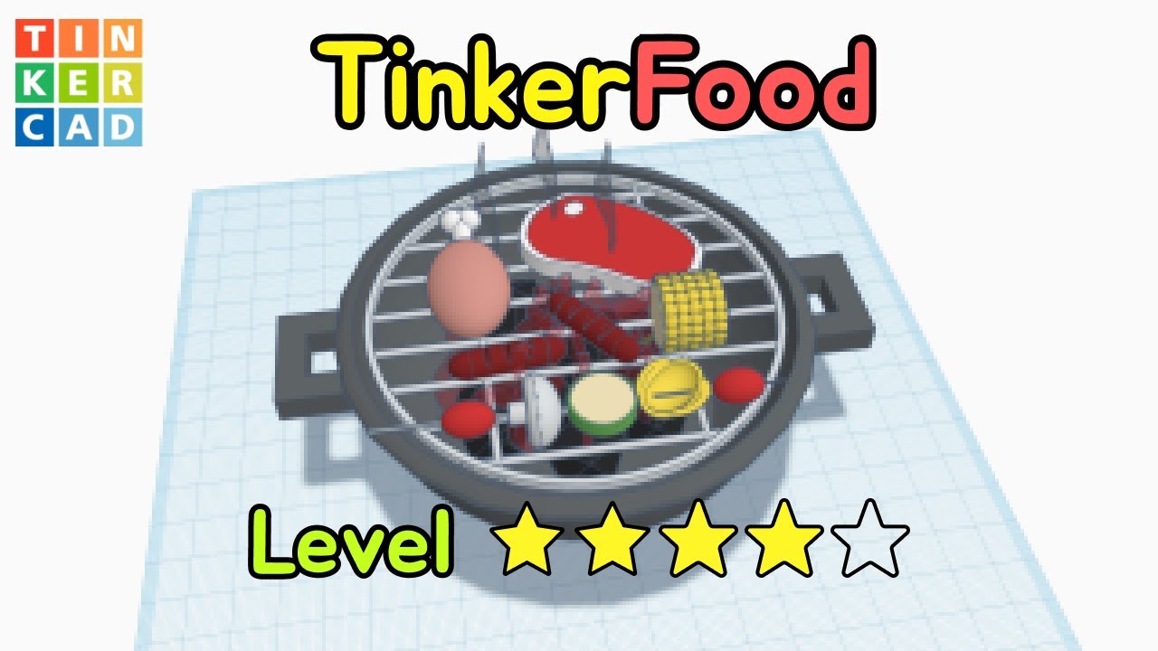 136) BBQ Grill Steak - Tinker food | How to 3D modeling with Tinkercad ...
