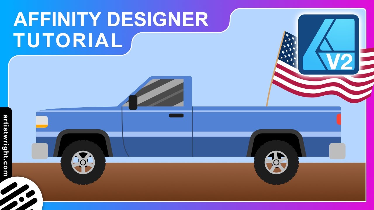Affinity Designer Tutorial - Beginners Guide - Pickup Truck - YouTube