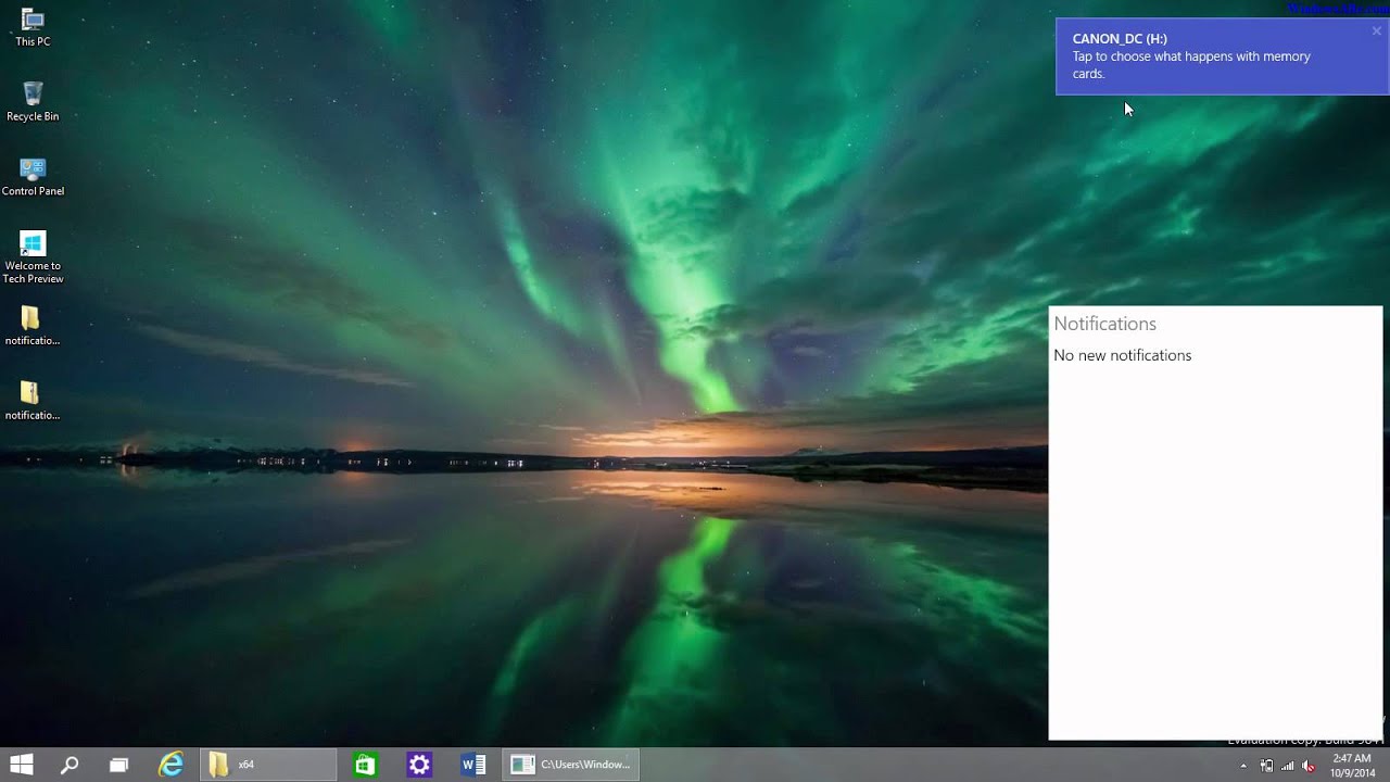 How to activate Notifications Center in Windows 10 Technical Preview ...