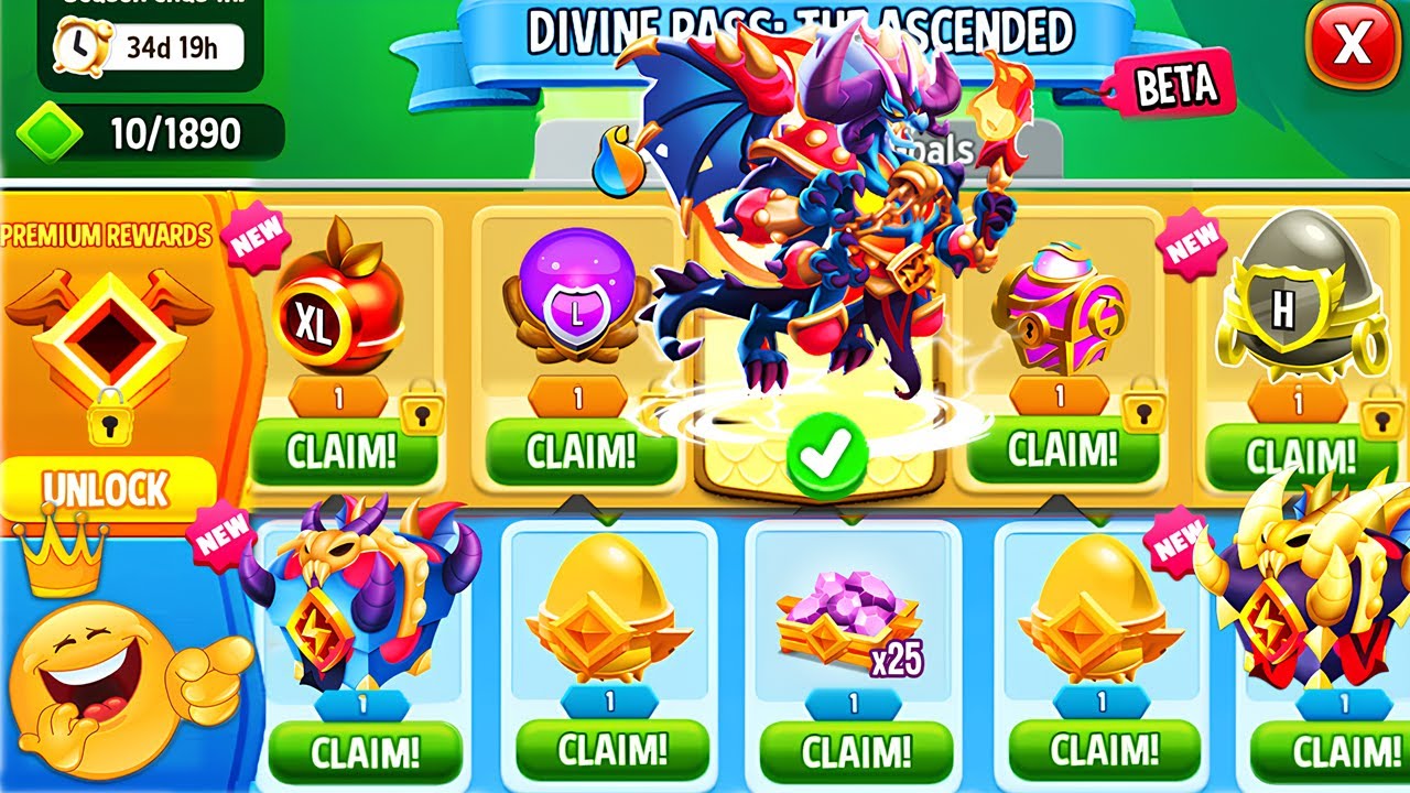 Dragon City: All DIVINE PASS Rewards x High Anarchaos Evader Dragon ...