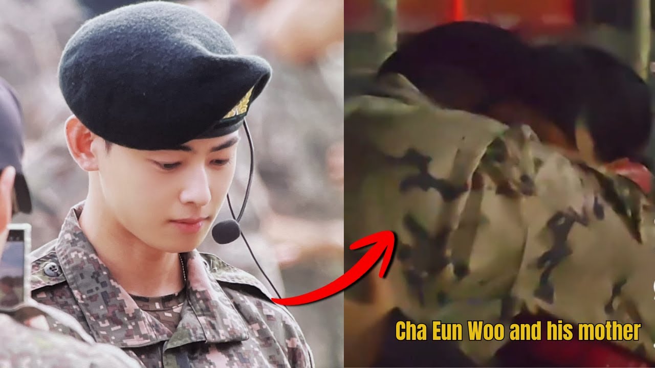 Cha Eun-woo Breaks Down in Tears Hugging His Mother at Military ...