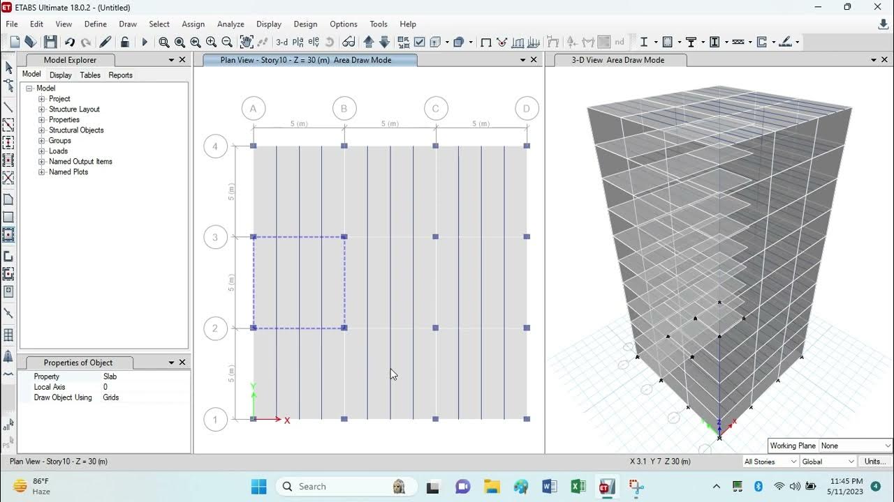 Design of 10 storey building in ETABS - YouTube
