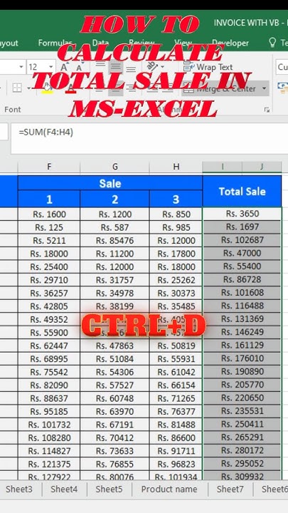 How To Calculate Total Sale In Ms Excel Excel Tips And Tricks