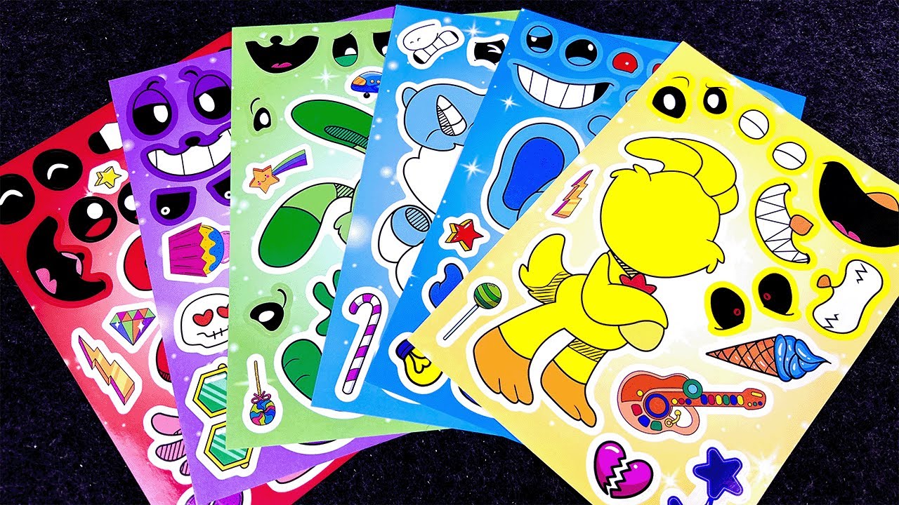 [🍒paper diy🍒] Poppy PlayTime Sticker Activity Book 💜 Smiling Critters ...