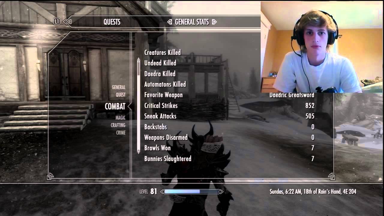 Skyrim Highest Level Stats Trophies YouTube skyrim-highest-level-stats-trophies-youtube