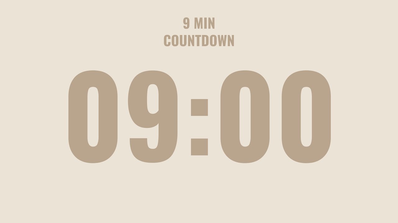 9 Minute Countdown Timer ⌛ No Music | Calm Alarm at the End ⏰ Aesthetic ...