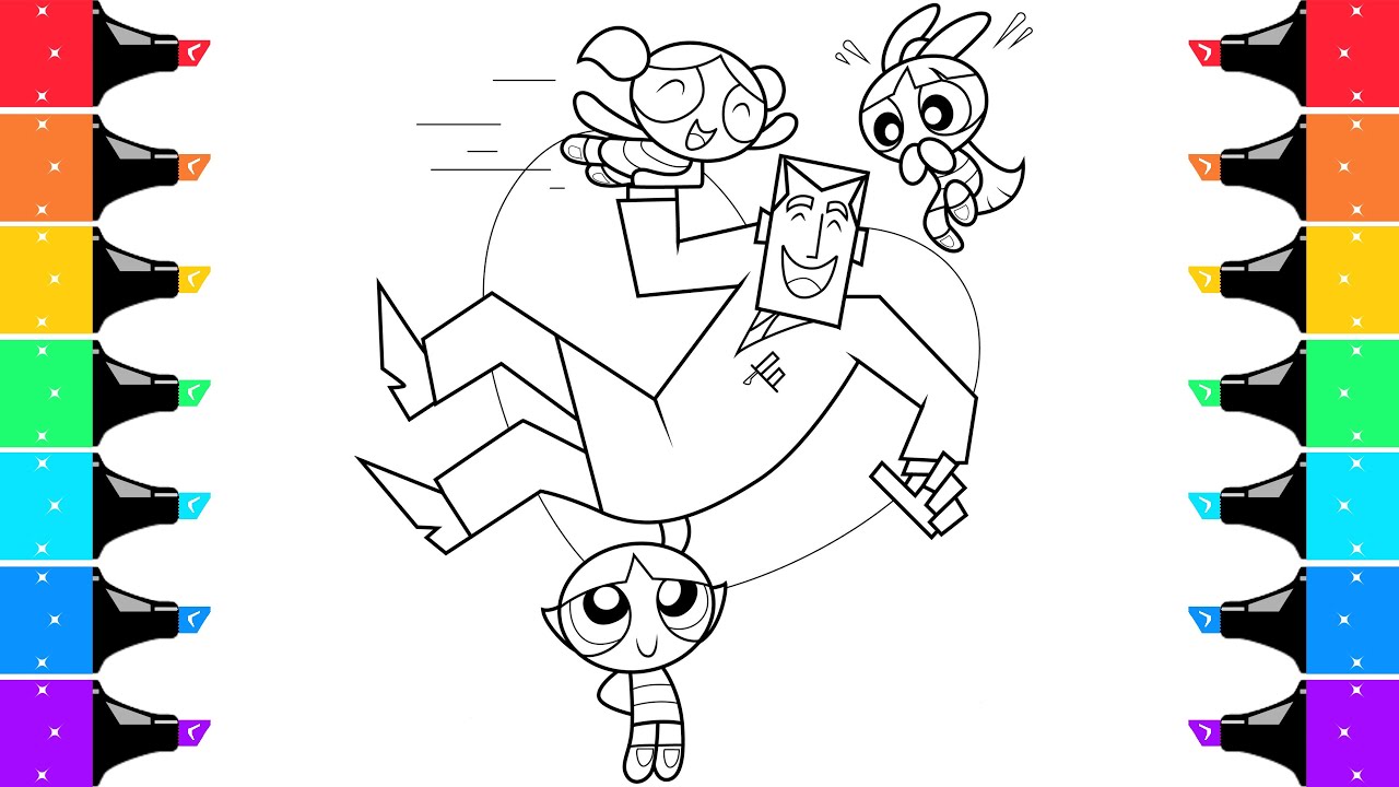 The Powerpuff Girls Coloring Pages | Professor Utonium | Draw and ...