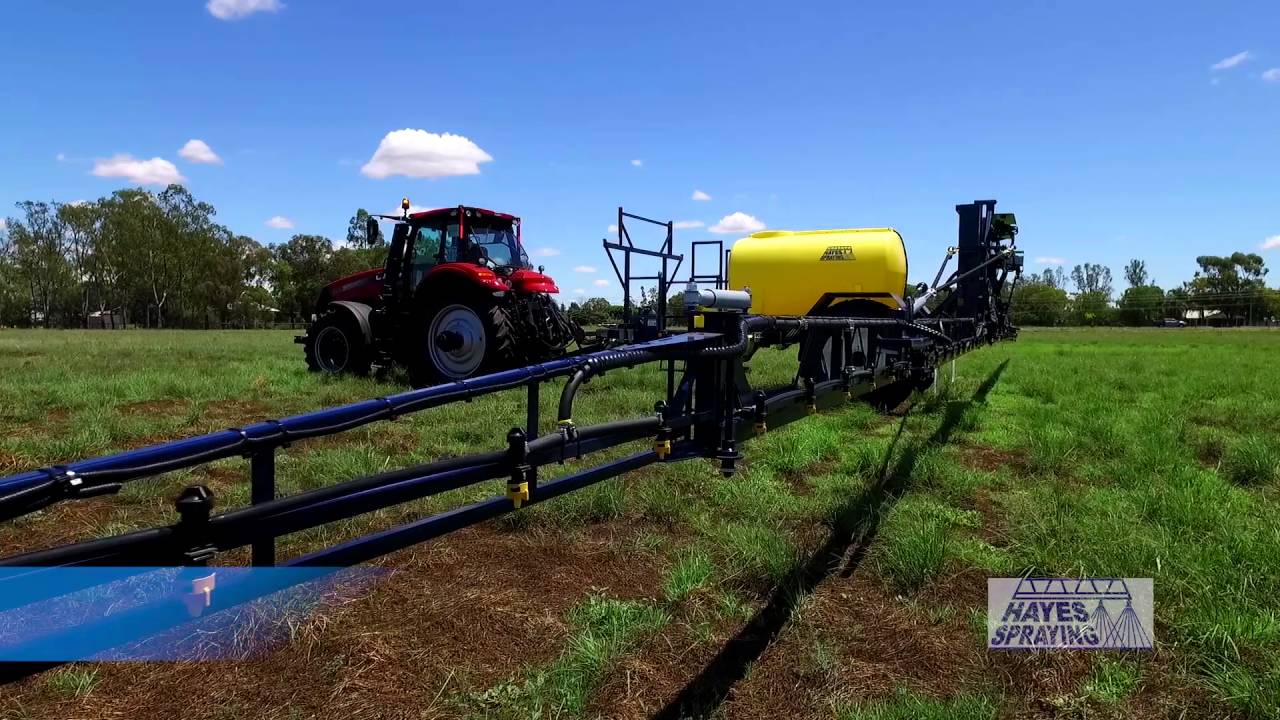 Hayes Spraying GS Series Trailed Boomspray - YouTube