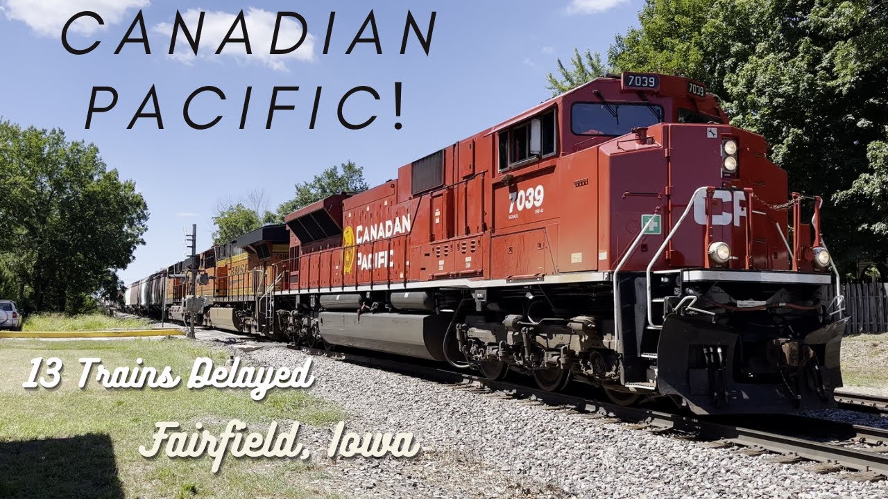 13 Trains Backed Up For Miles!! Train Watching In Fairfield Iowa - YouTube