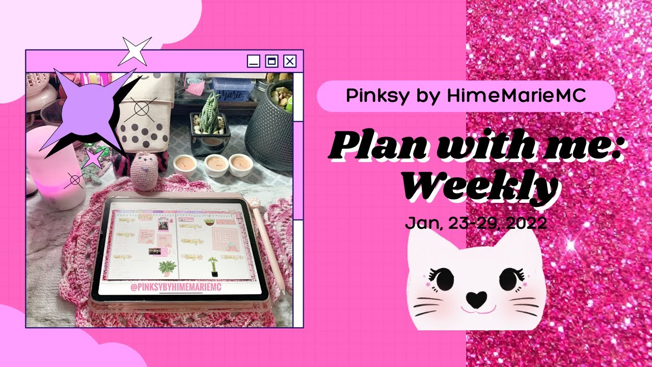 #DigitalPlanWithMe #WeeklyPlanning | Pinksy by HimeMarieMC - YouTube