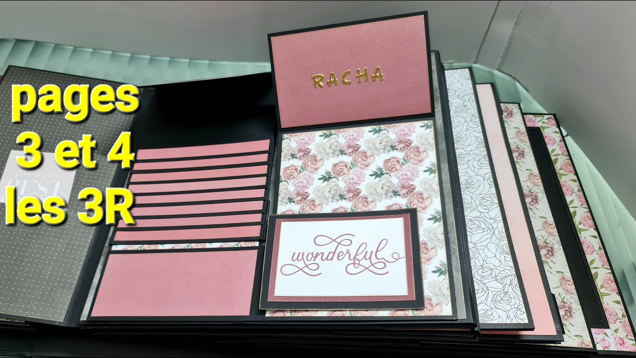 tuto. cascade interactive. pages 3 et 4 de l 'album photo les 3R. SCRAPBOOKING. - YouTube