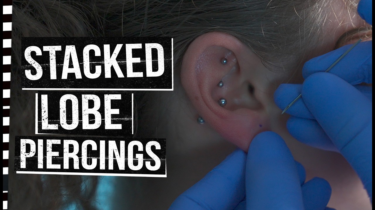 Stacked Lobe Piercing | The Piercing Experience - YouTube