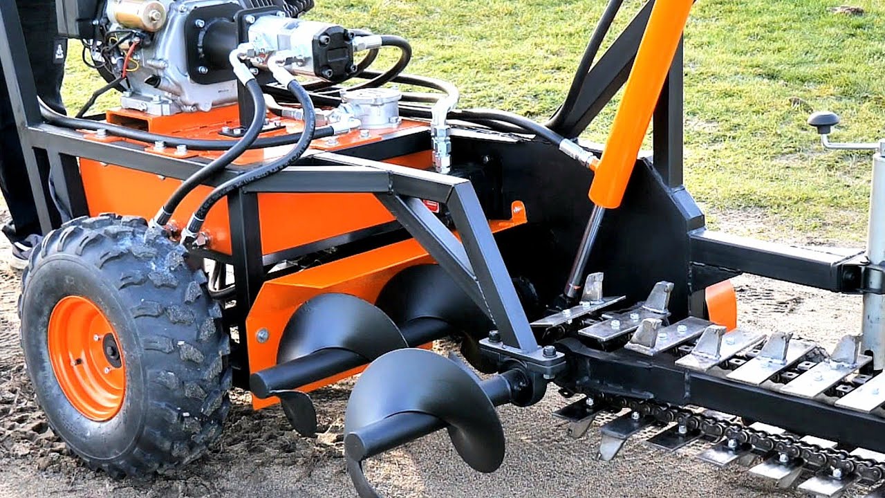Homemade Chain digging excavator 15hp - YouTube