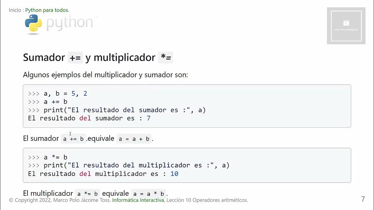 Python para todos: Lección 10 Operadores aritméticos - YouTube