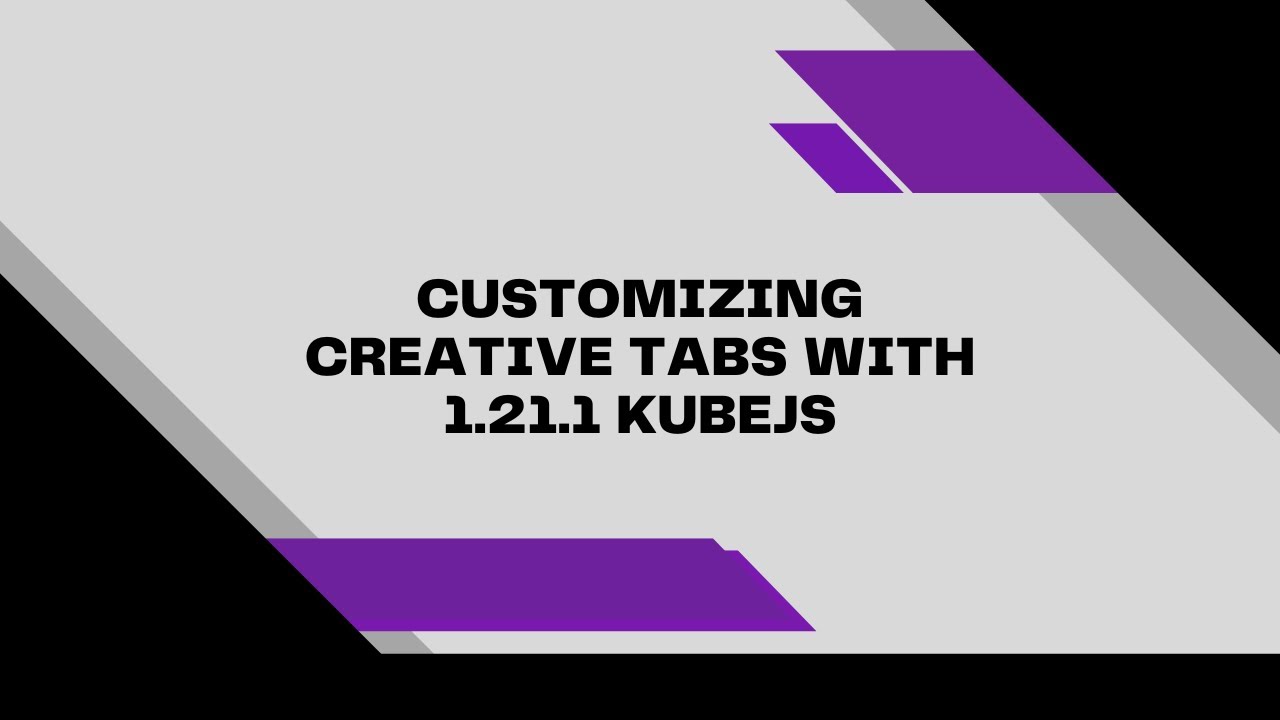 Customizing Creative Tabs with KubeJS | Adding, Removing & Modifying ...