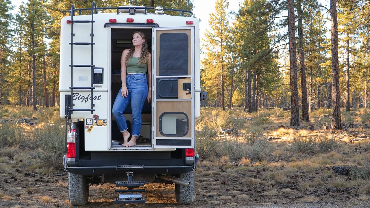 an evening living in a truck camper in the woods (story two) - YouTube