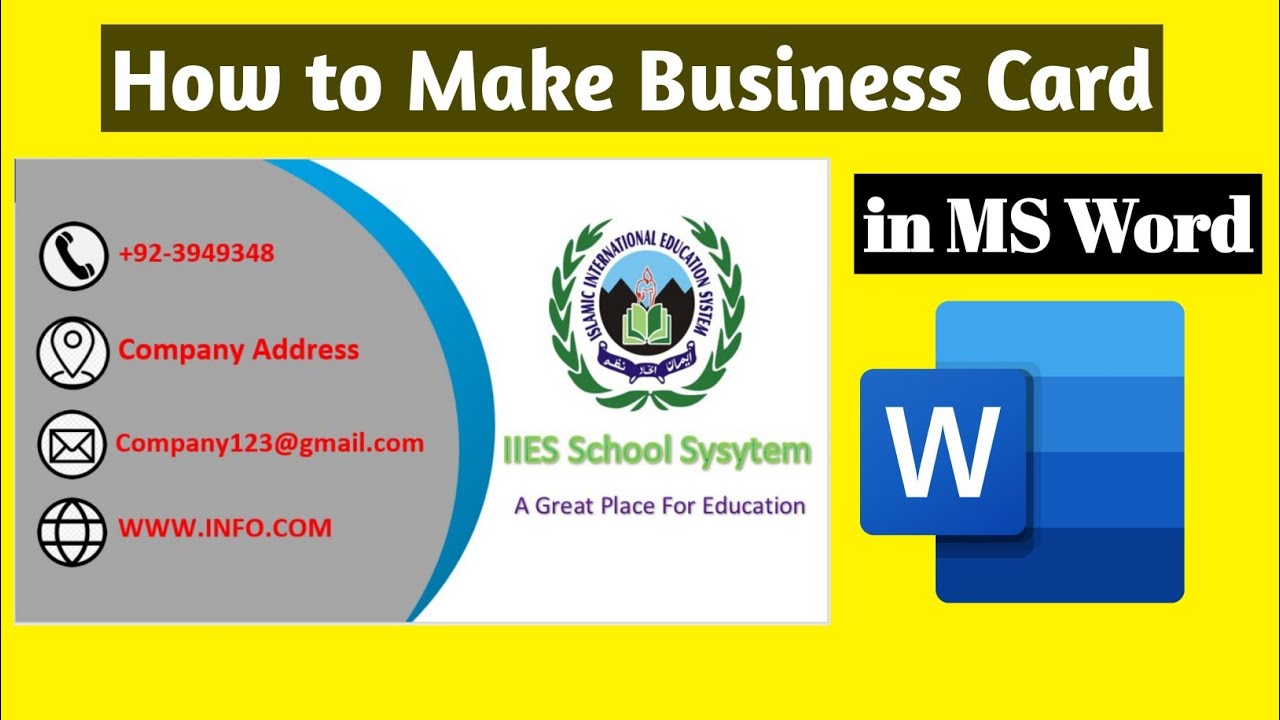 How to Make Visiting Card Design in MS Word. With very Easy and simple ...