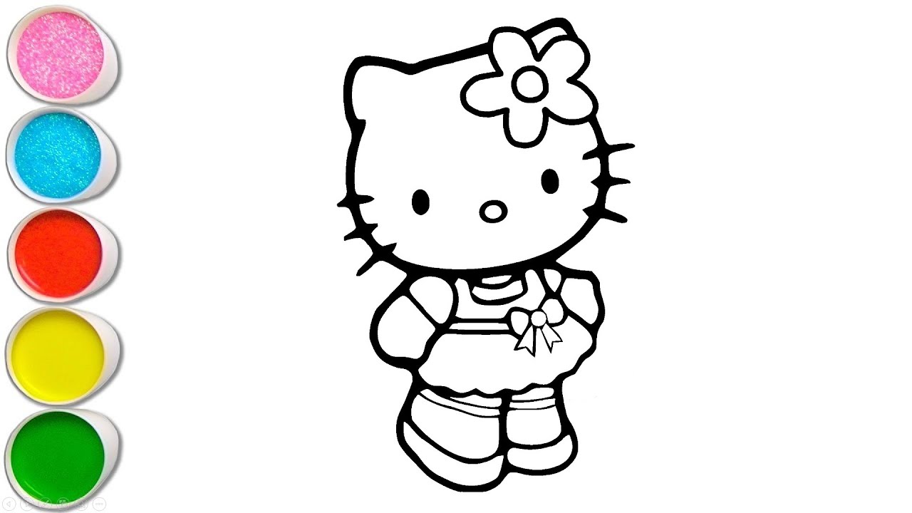Cute Hello Kitty Drawing for kids, Coloring & Painting for kids ...