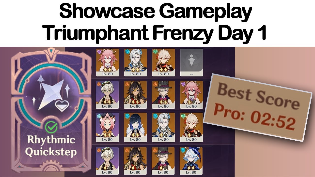 Triumphant Frenzy Day 1 2:52 Pro Mode (Genshin Impact 4.4 Indonesia ...