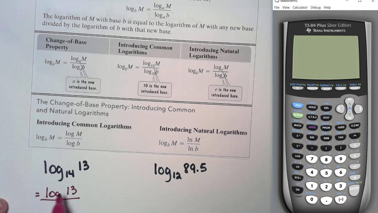 College Algebra: Change of Base Property - YouTube