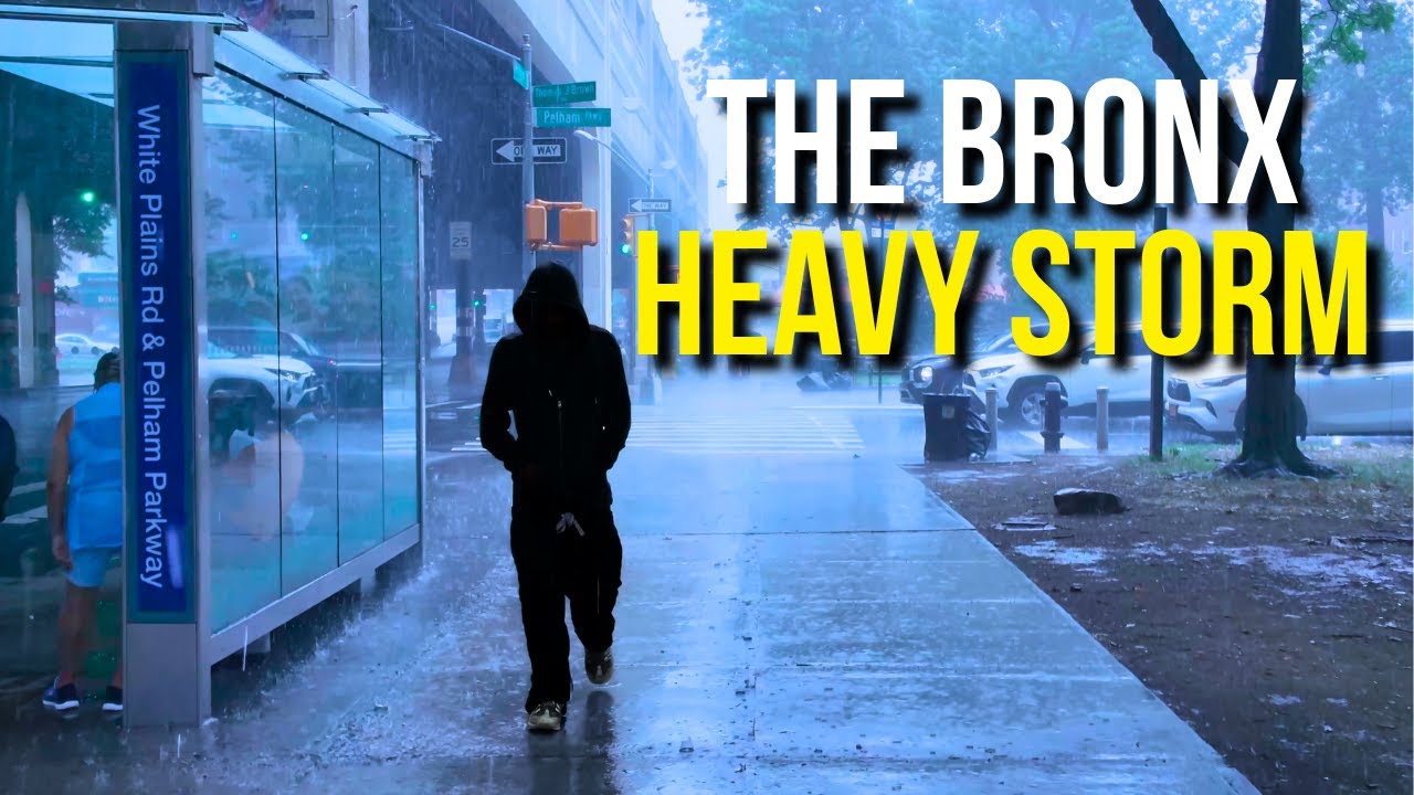 The Bronx Heavy Rain Storm New York City 4K Walking Tour - YouTube
