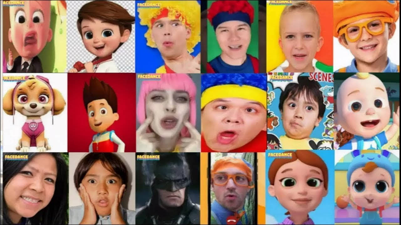 Face Dance Animation: Blippi, Ryan’s World, Cocomelon, D Billions ...