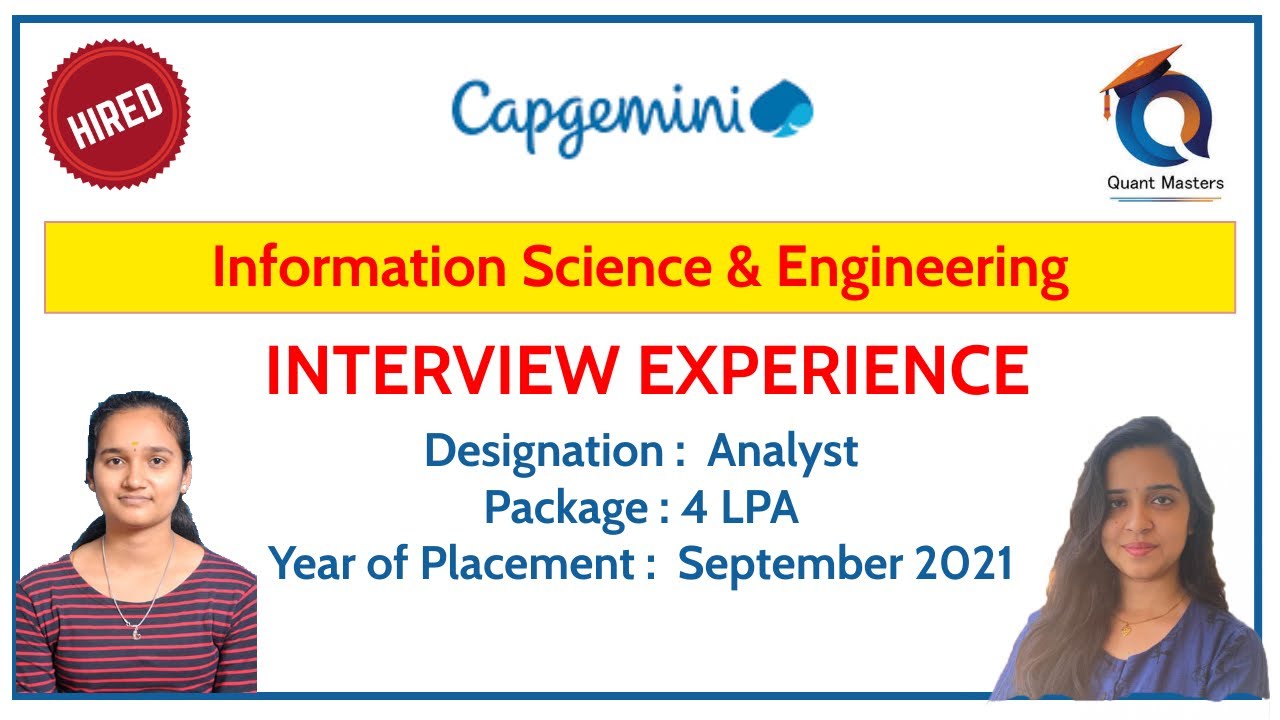 Capgemini Interview Experience - 2021 | ISE Student | Designation ...