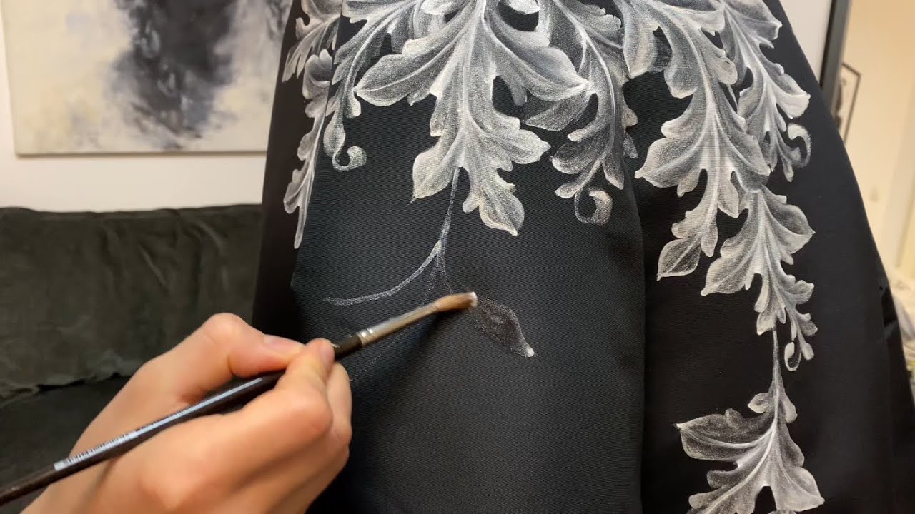 Painting on silk - Real time. The makings of a dress - ASMR - YouTube