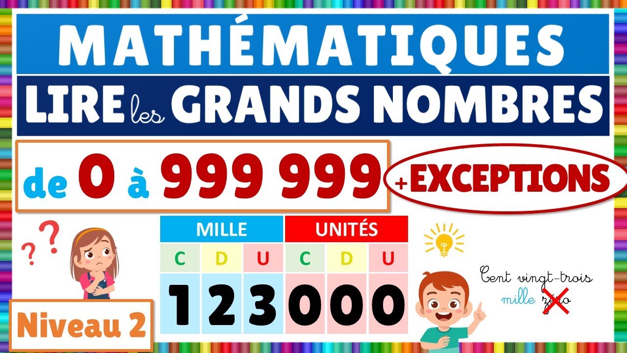 Lire les grands nombres || De 0 à 999 999 || Niveau 2 - YouTube