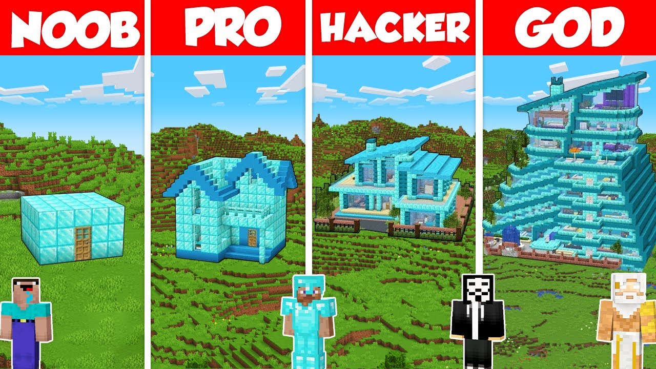 Diamond House Build Battle Challenge - Noob vs Pro vs Hacker vs God ...