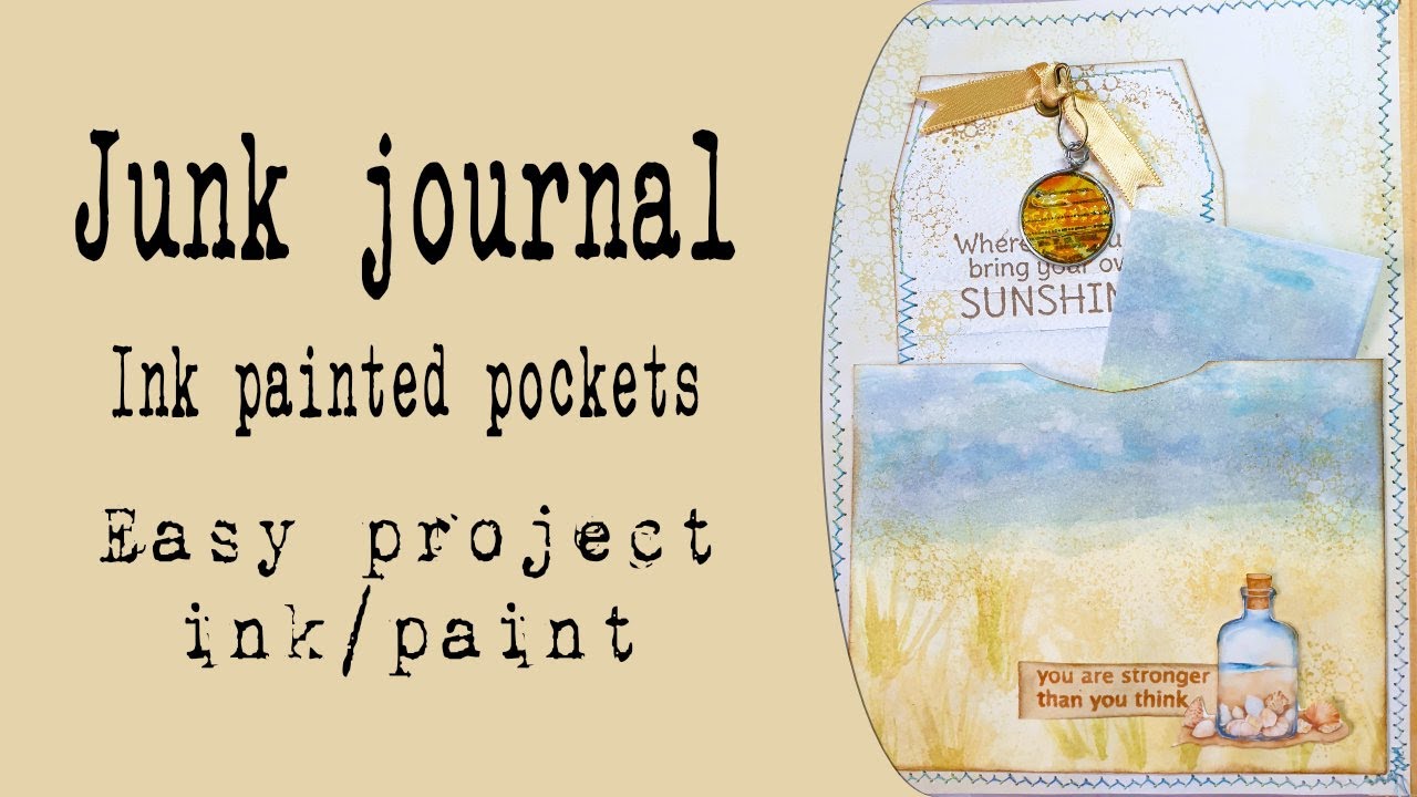 ink painted watercolour beach pockets - YouTube