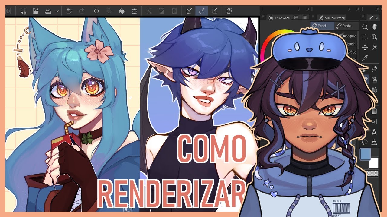 COMO FAZER RENDER EM DESENHOS! - um tutorial rápido! :D - YouTube