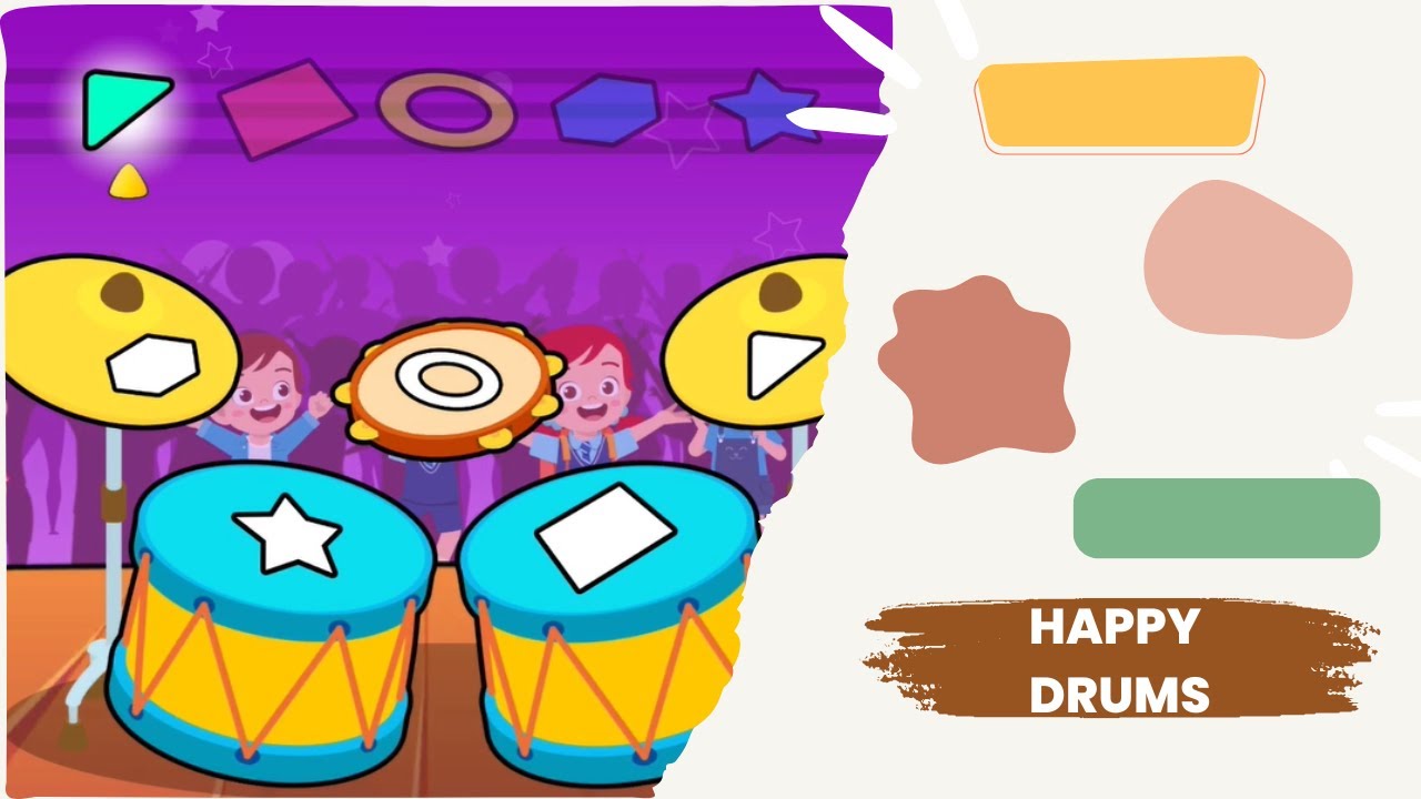 Learn shape with drums – learning shape its fun, family game song with happy drums - YouTube