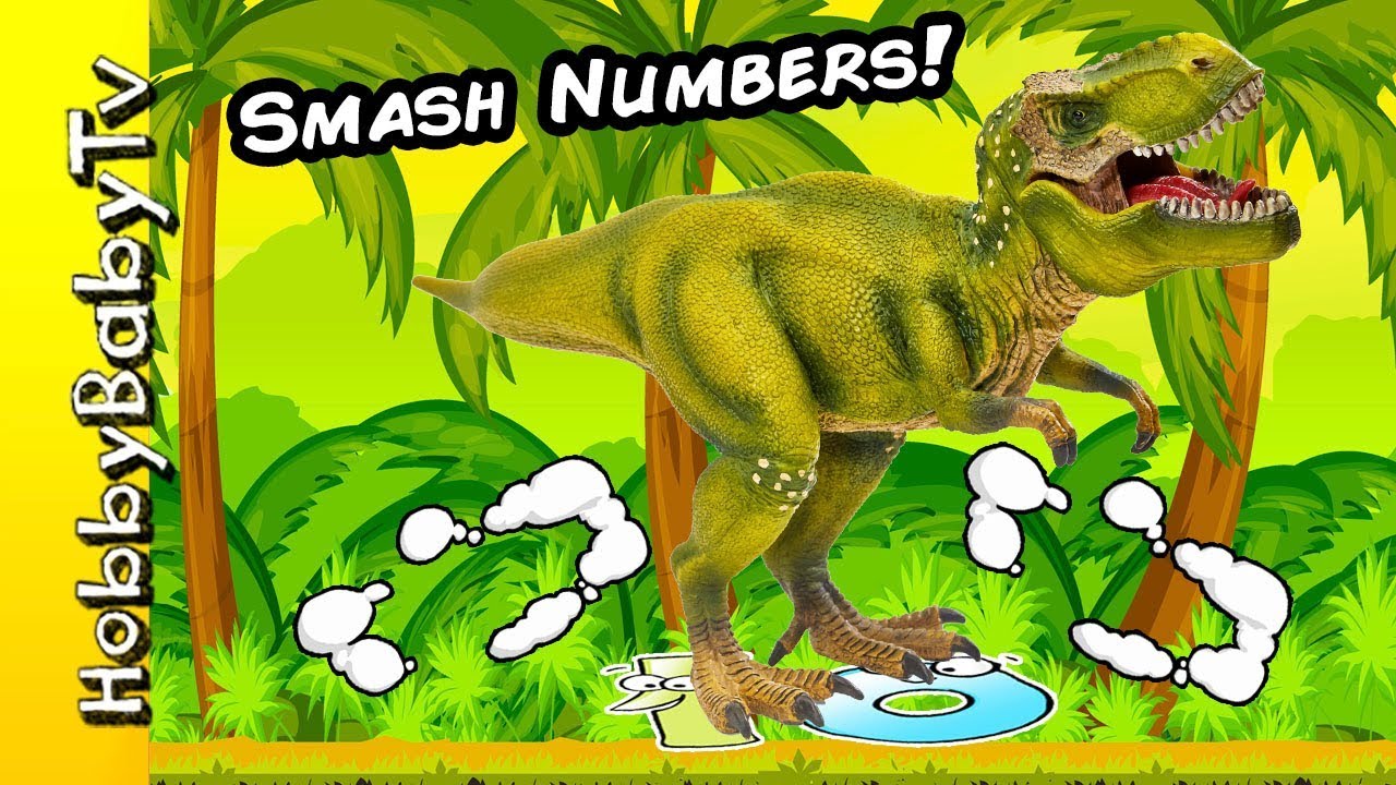 T Rex Smashes Numers 1-10! Learn To Count Animation HobbyBabyTV - YouTube