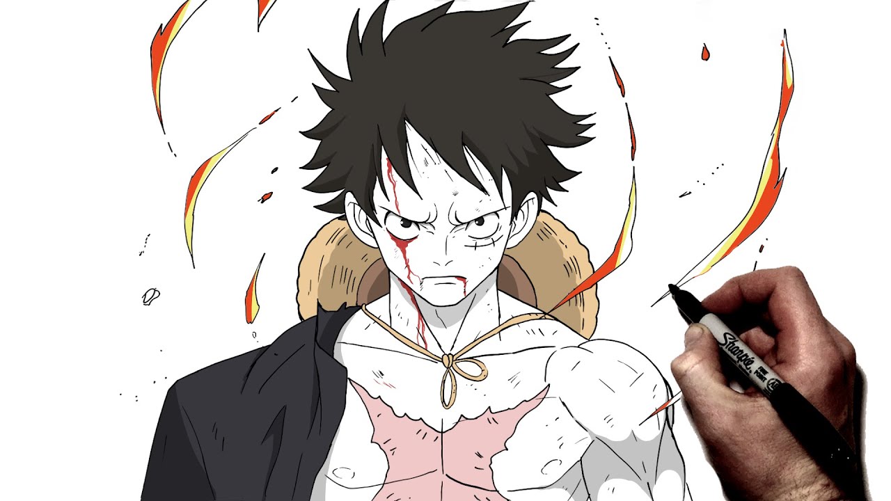 How To Draw Luffy (Intense) | Step By Step | One Piece - YouTube
