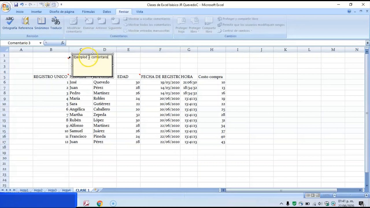 Herramientas de la pestaña REVISAR de excel - YouTube
