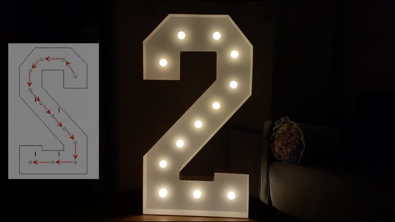 EUFONY 4FT Light Up Marquee Number 2 Assembly Tutorial, Mosaic Number ...