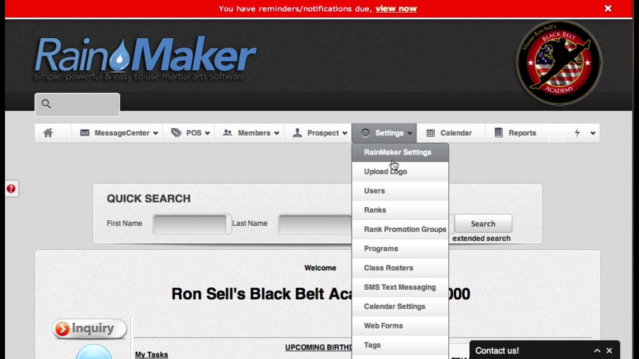 RainMaker Martial Arts Software Posts to Twitter - YouTube