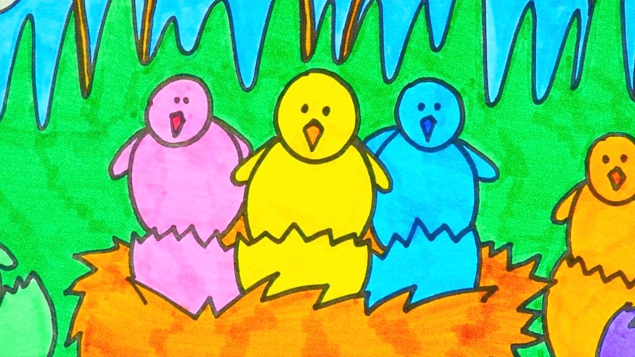 How To Draw Easter Chicks - YouTube